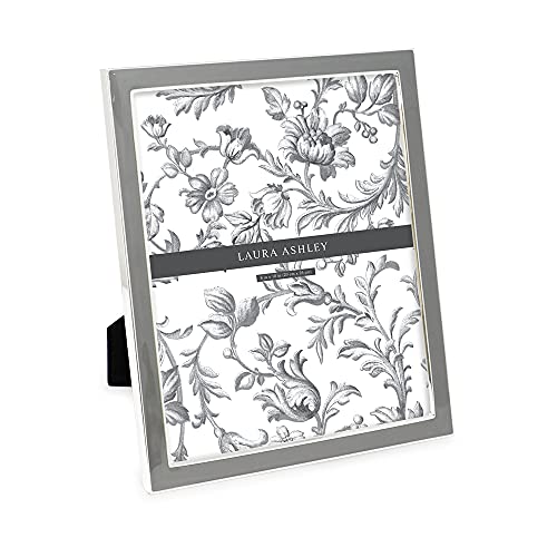 Laura Ashley 8x10 Gray Enamel Picture Frame, Silver Metal Edge with ...