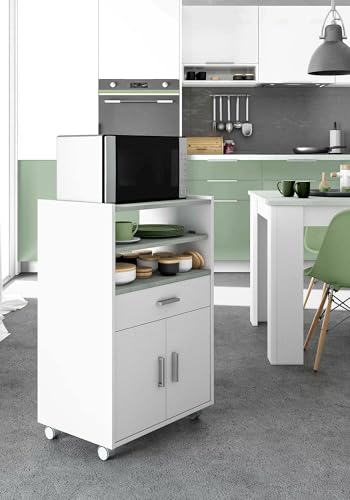 Dmora - Trolley Scottsdale, Auxiliary furniture for kitchen with wheels ...