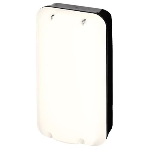 4lite Lorica Outdoor Rectangular Dusk to Dawn Bulkhead (Black) 960lm ...