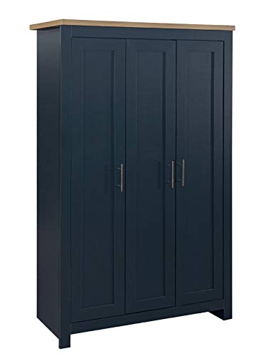 Birlea Highgate 3 Door Wardrobe Navy Blue & Oak Effect by Amazon ...