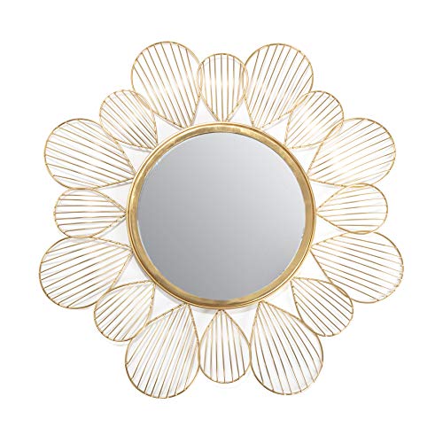 Decorline Adrina Gold Floral Petal Mirror, Metallic, 25inch x 25inch by Amazon | ufurnish.com