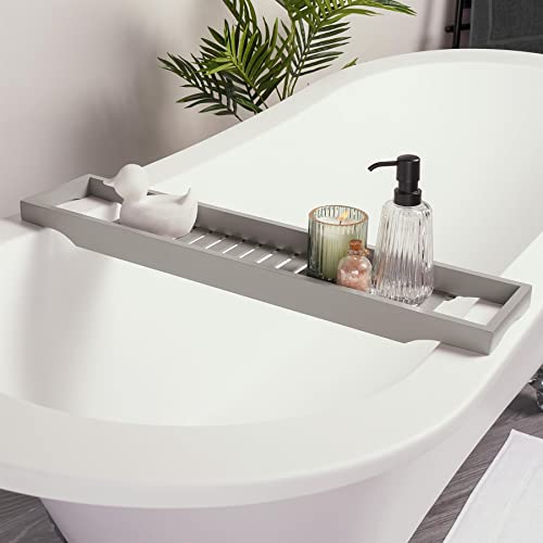OHS Bath Rack, Wooden Bath Tray Home Spa Bath Rack Bamboo Bath Trays ...