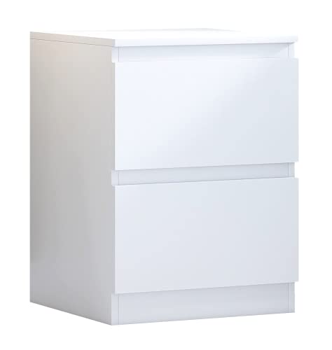 FWStyle Modern Bedroom Furniture Chest of Drawers, Tall 2 Drawer ...