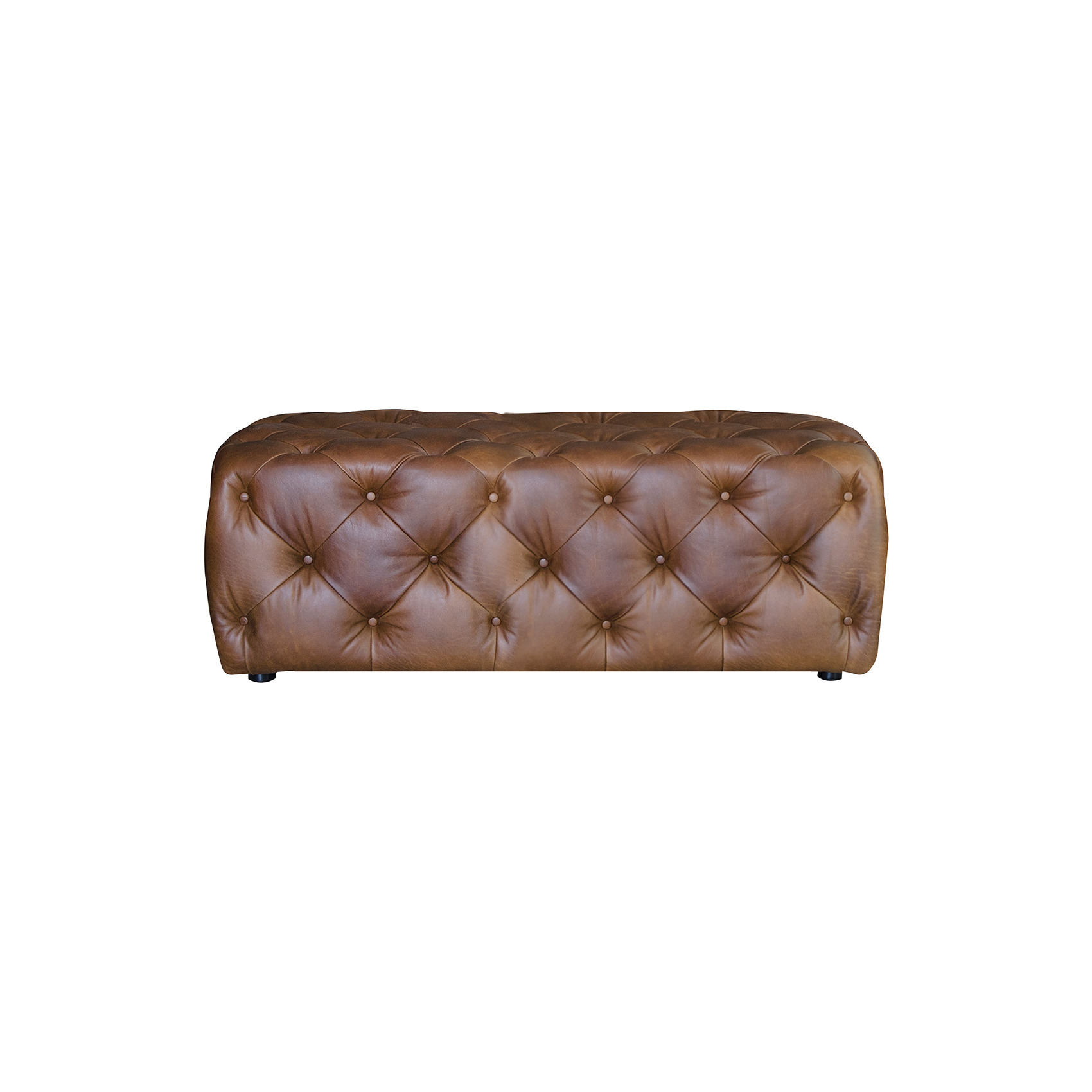 Alexander & James Button Large Leather Footstool by Andersons of ...