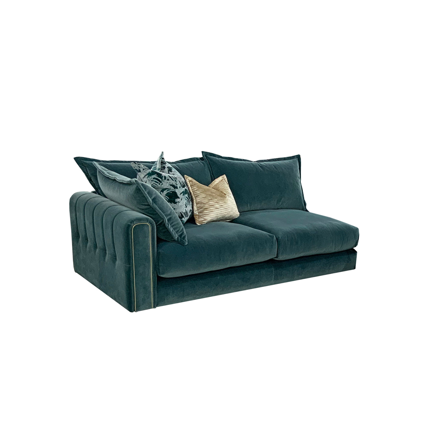 Alexander & James Summerton Velvet 3 Seater Unit One Arm Sofa LHF ...