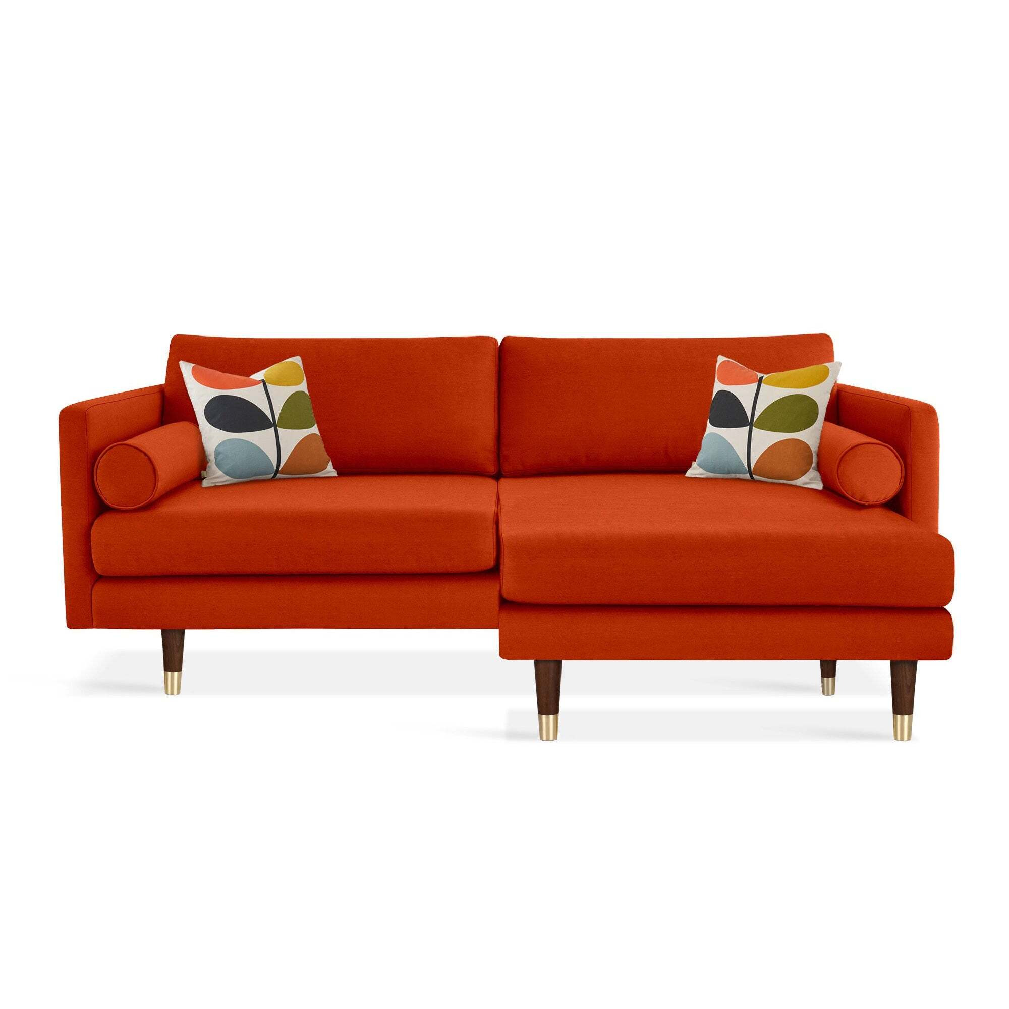 Orla Kiely Mimosa Velvet Chaise Sofa Left Side - Glyde Seagrass by ...