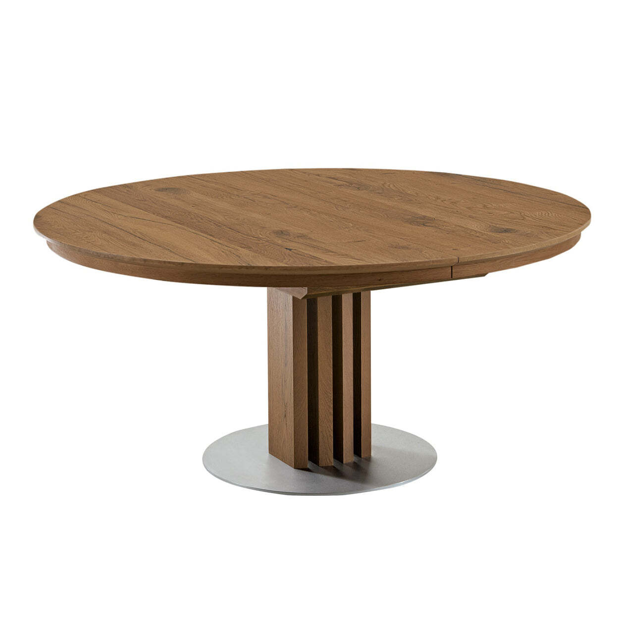 Venjakob 140cm Round Extending Dining Table ET204 Chi - Oak Rustico ...
