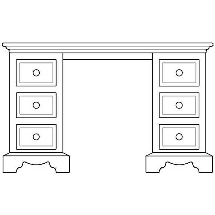 Inspiration Double Pedestal Dressing Table - Natural Oak by Andersons ...