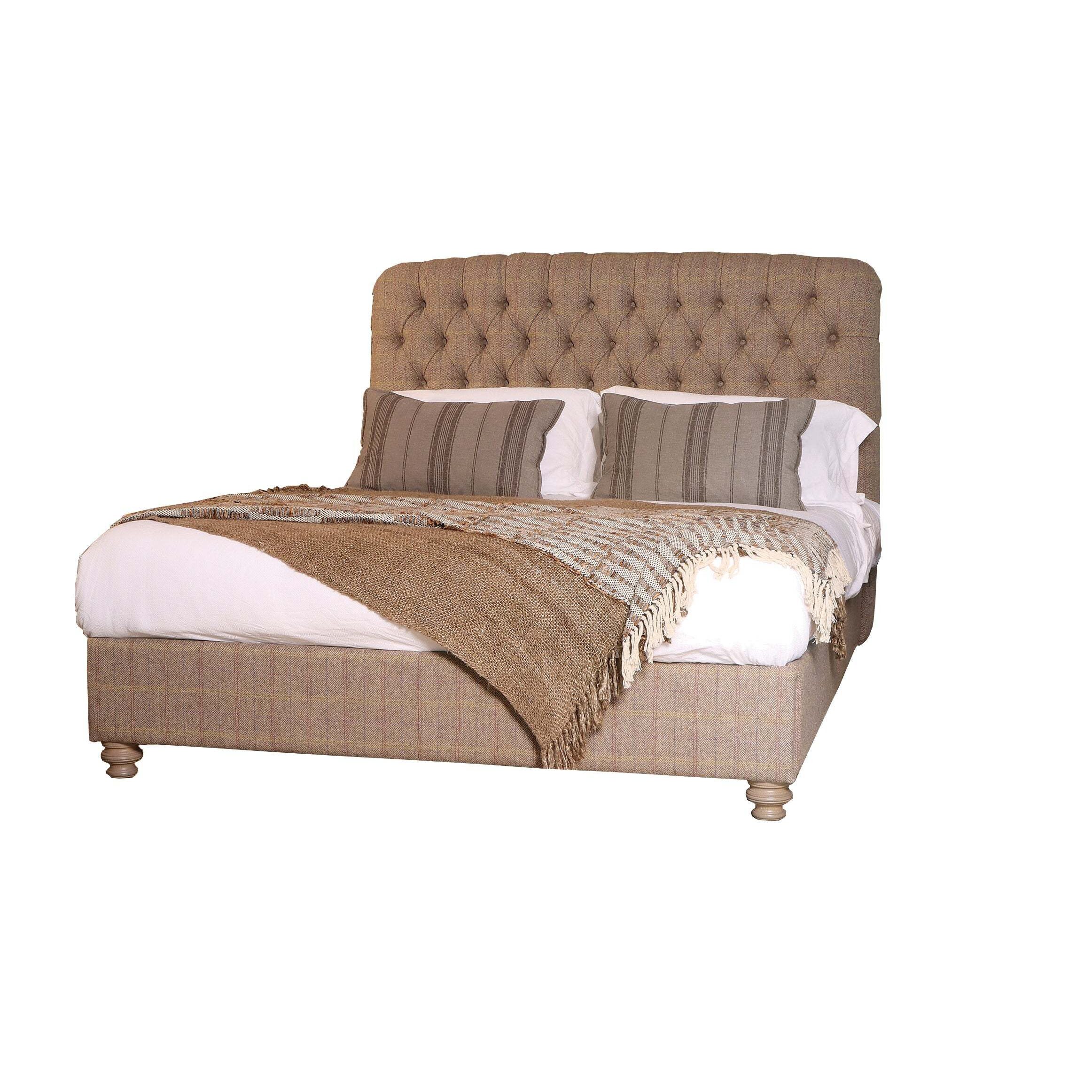 Tetrad Berneray Harris Tweed Bed Frame - Stonehaven Shale / King (150 x ...
