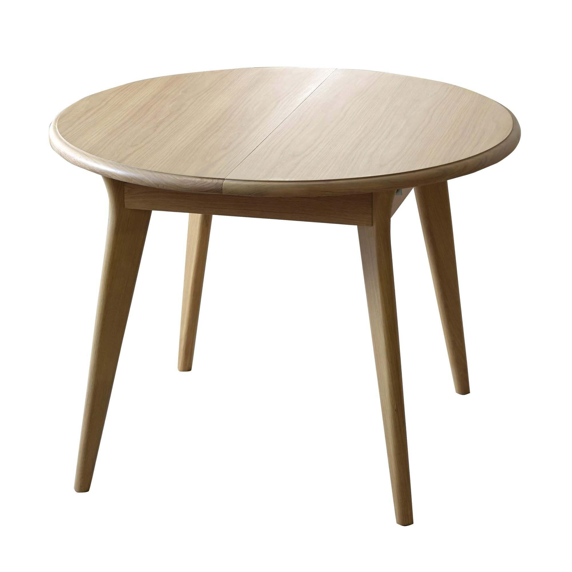 Bergen Light Oak 105cm Compact Round Extending Dining Table by ...