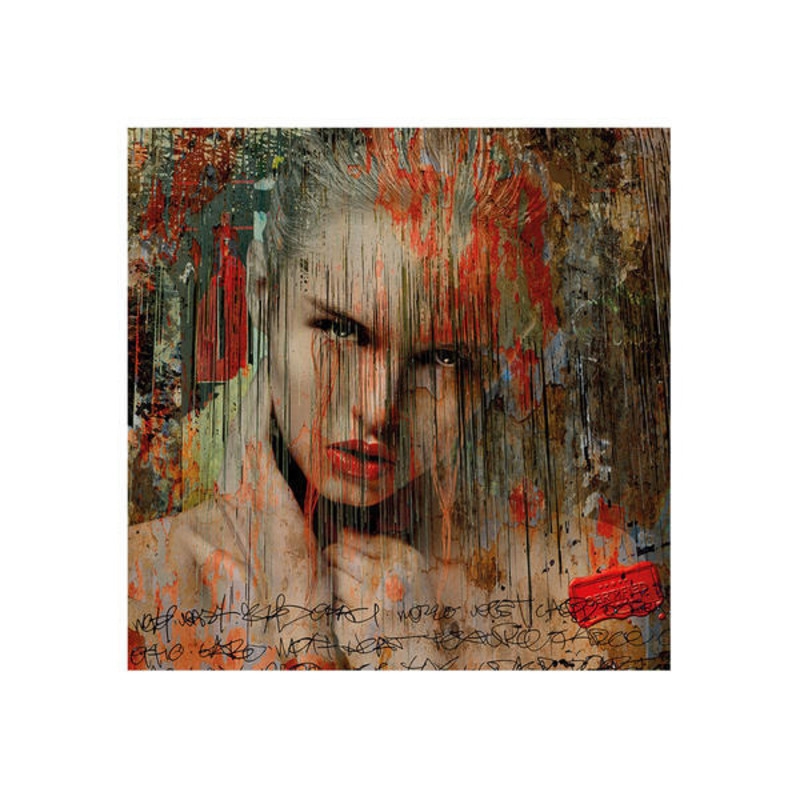 Certified, Plexiglass Artwork, 100cm x 100cm, Multicoloured/Red ...