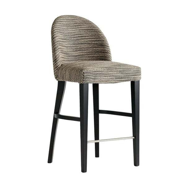 Matteo, Bar Stool, Black/Grey/Dark Neutral - Andrew Martin Linen by ...