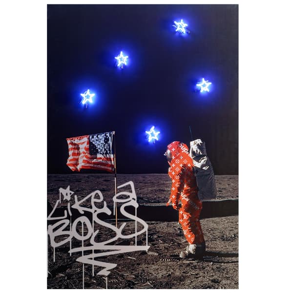 Like a Boss, Neon Artwork, 122cm x 182cm, Black/Blue/Red - Andrew ...