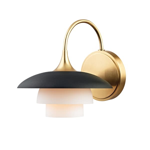 Barron Wall Light, Wall Light, Black/Brass - Andrew Martin by Andrew Martin | ufurnish.com