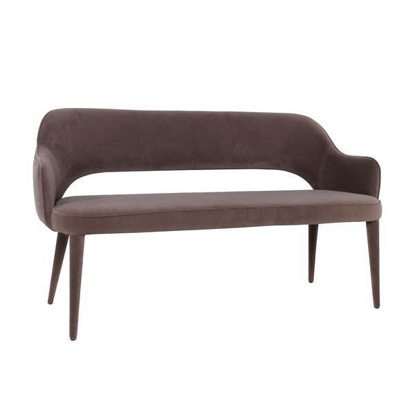 Xanthe Dining Bench, Dining Bench, Grey - Andrew Martin Velvet ...