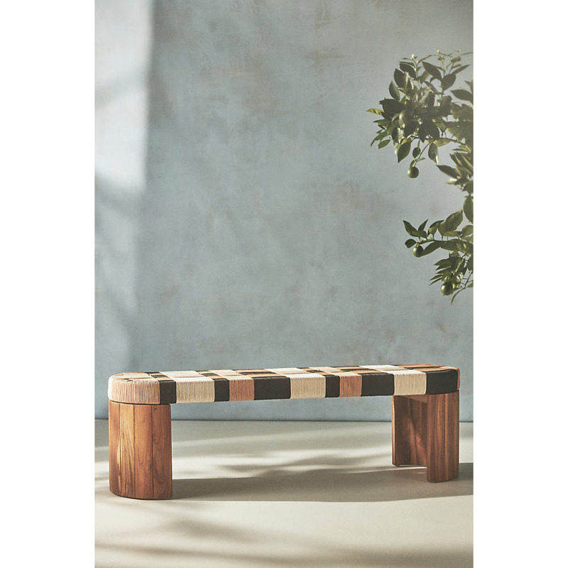 Checkered Rope Indoor/Outdoor Bench by Anthropologie | ufurnish.com