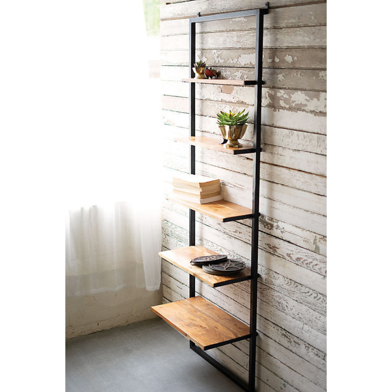 Five-Tier Iron & Mango Wood Wall Shelving Unit by Anthropologie ...