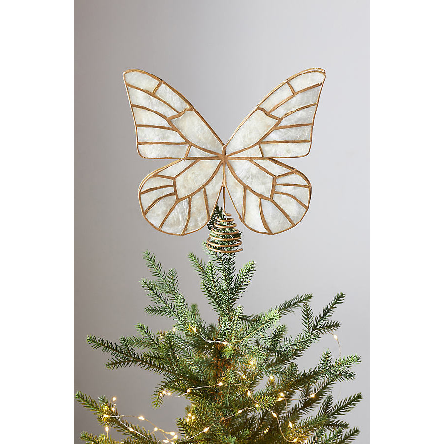 Delia Shell Butterfly Christmas Tree Topper by Anthropologie | ufurnish.com