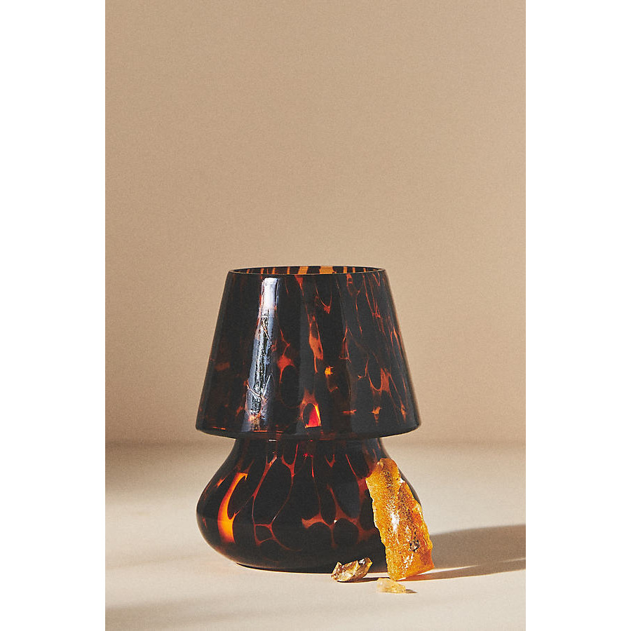 Cheena Petite Ambered Topaz Glass Mushroom Lamp Candle by Anthropologie ...