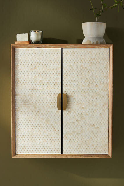 Pisces Oak Wood Bathroom Wall Cabinet by Anthropologie | ufurnish.com