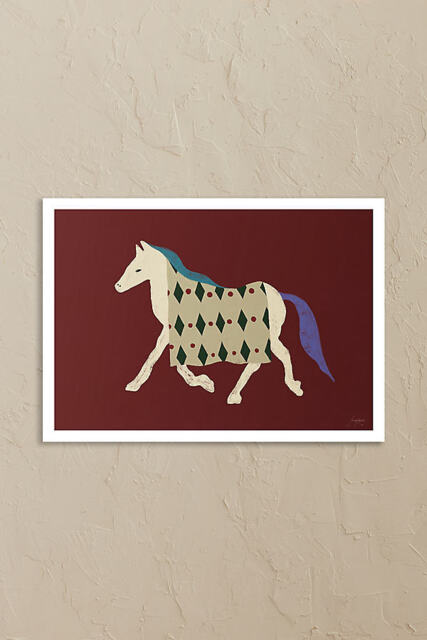 The Poster Club Horse Bordo Wall Art Print by Anthropologie | ufurnish.com