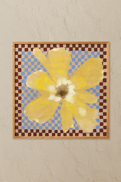 Flower with Checks 03 by Liat Greenberg Framed Wall Art by ...