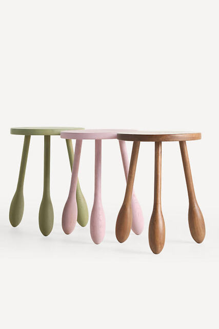 LALA Reimagined Sculptural Oak Side Table by Anthropologie | ufurnish.com