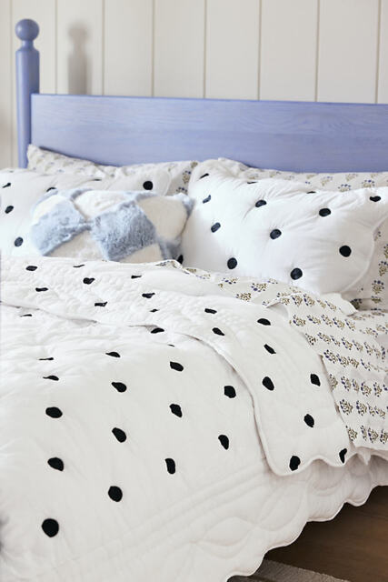 Maeve Cotton Polka Dot Embroidered Bedspread by Anthropologie ...