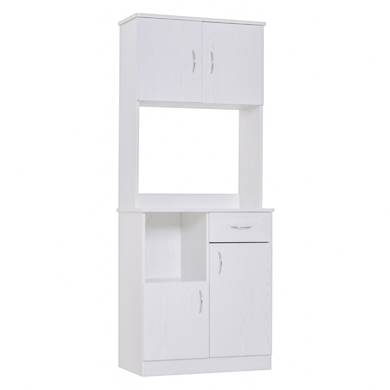 HOMCOM Kitchen Cupboard with Doors Cabinet Shelves Drawer Open ...