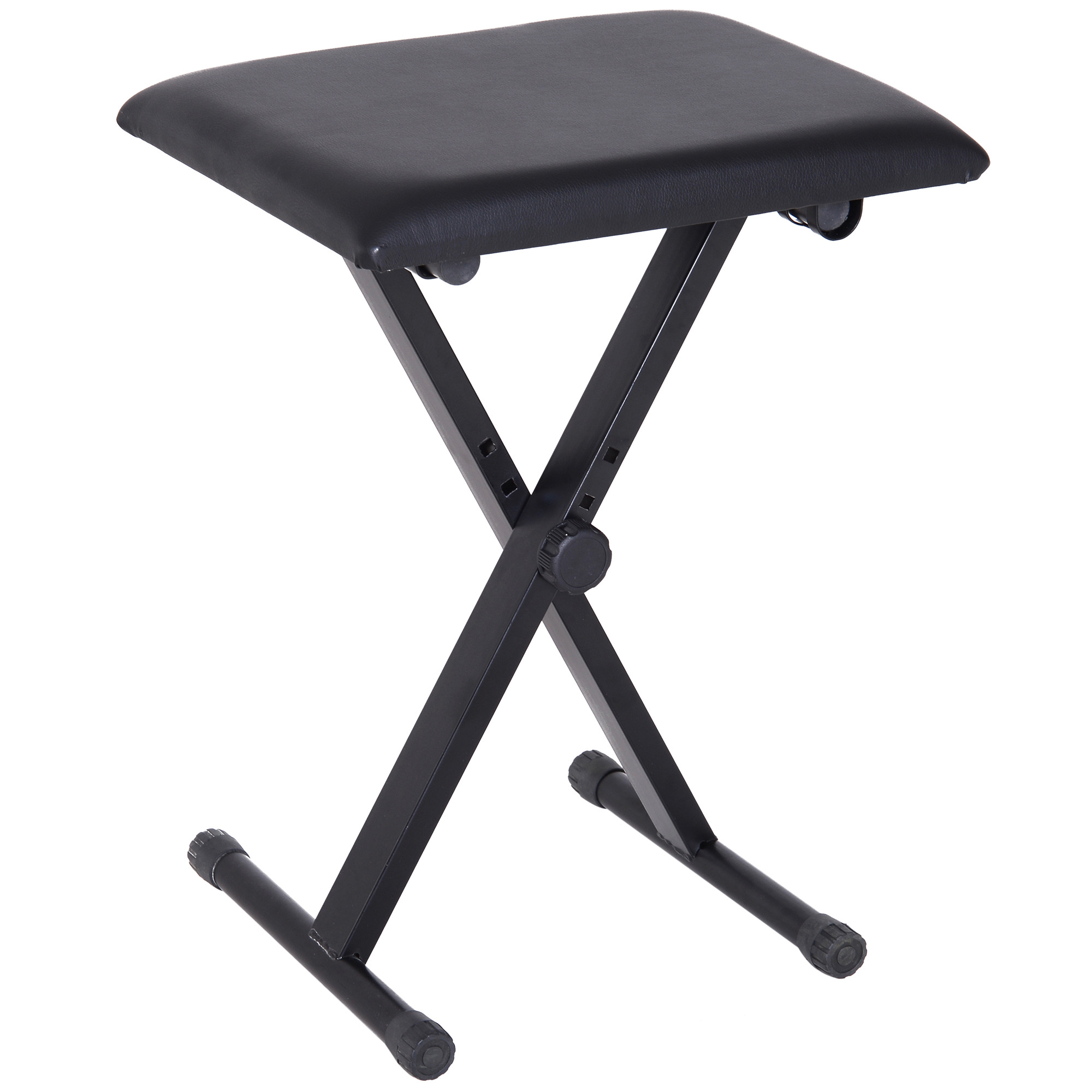 HOMCOM Foldable Keyboard Stool Padded Seat X Frame Chair Adjustable ...