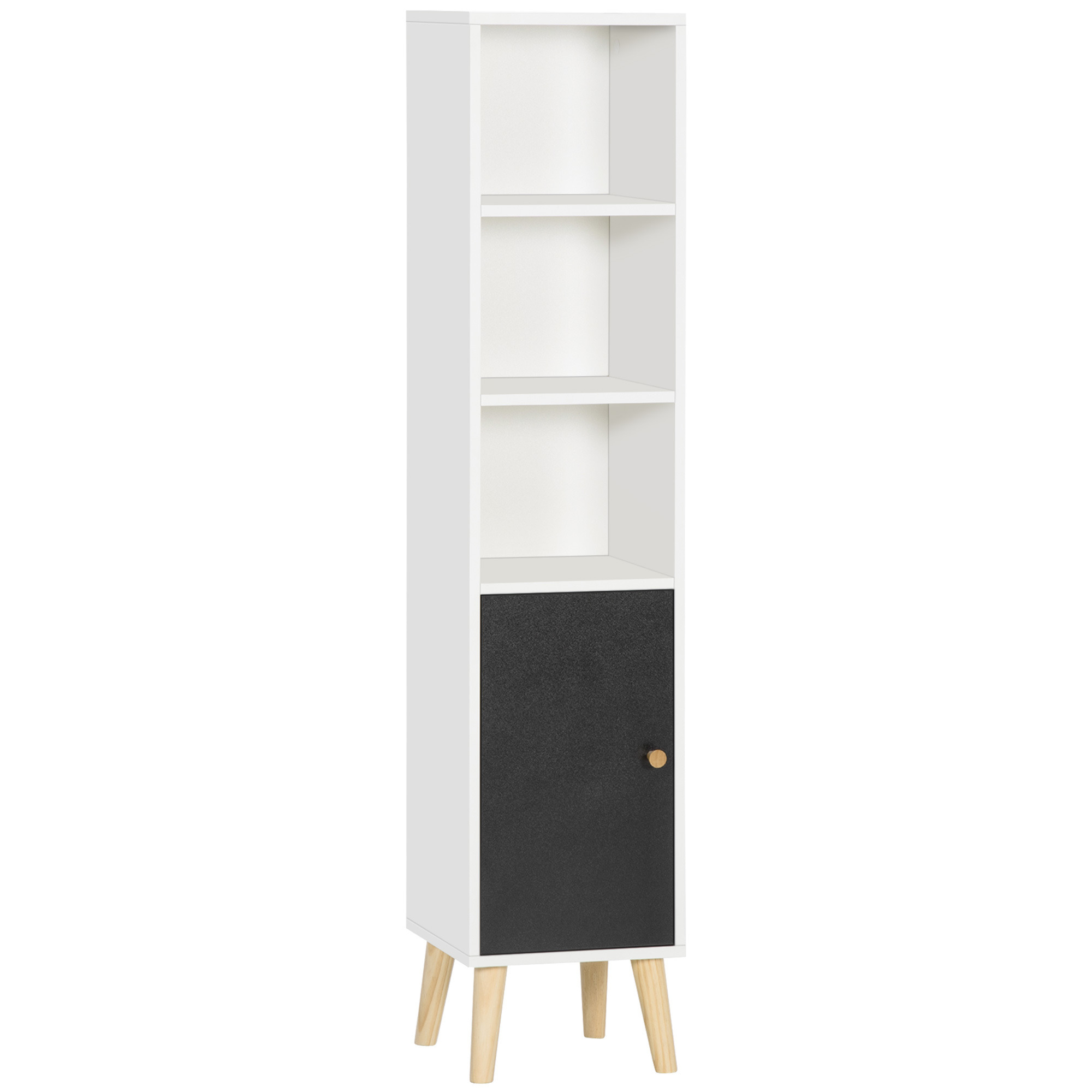 kleankin Bathroom Storage Cabinet, Bathroom Floor Standing Tallboy Unit ...