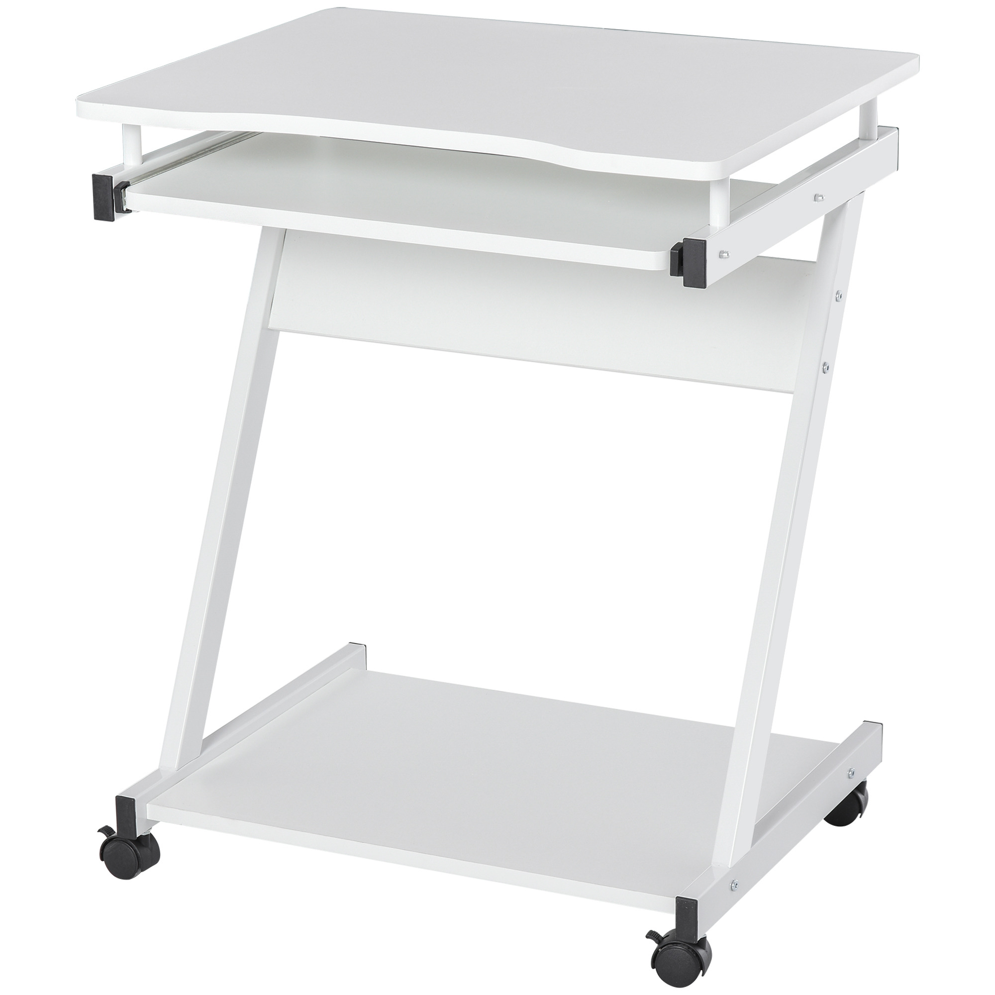 HOMCOM Movable Compact Small Computer PC Desk with 4 Moving Wheels ...