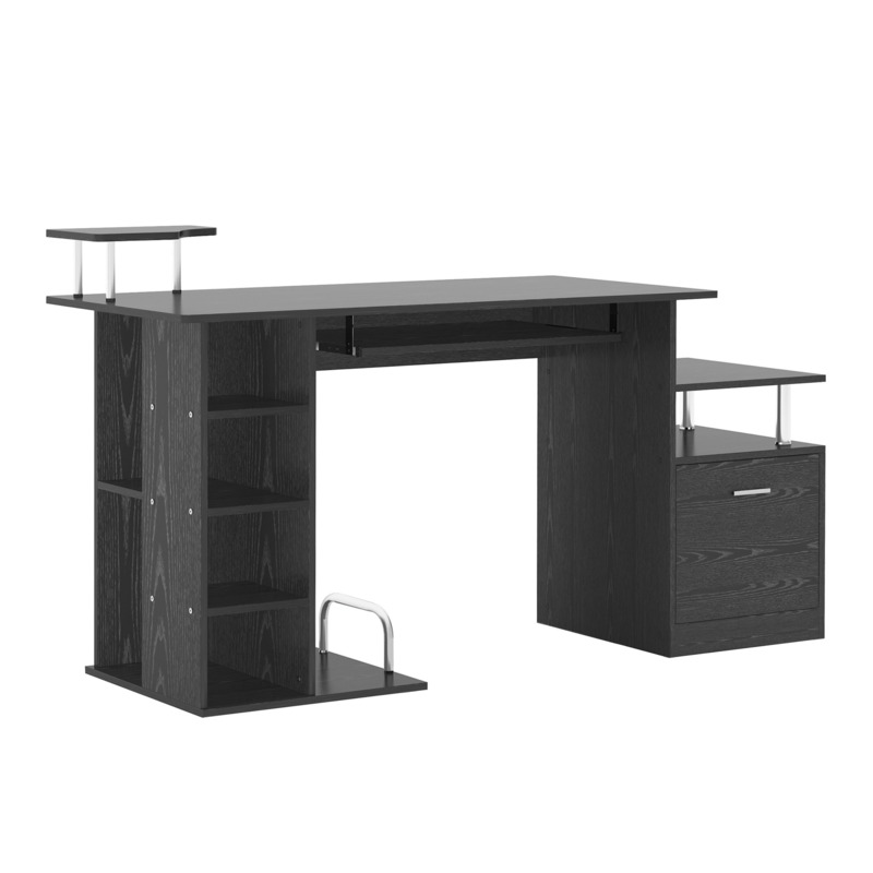 HOMCOM Computer Desk PC Workstation with Drawer Shelves CPU Storage ...
