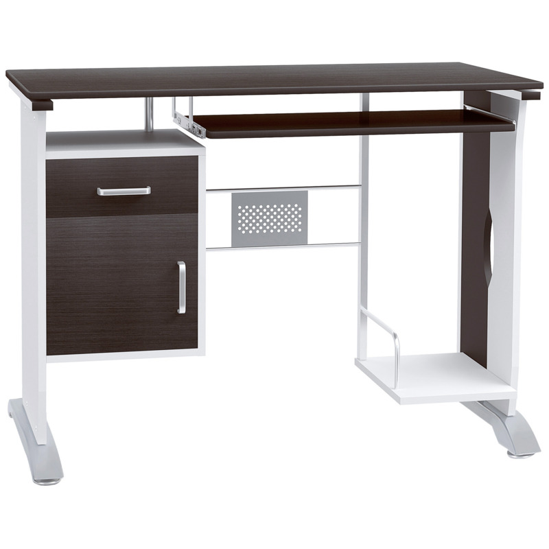 HOMCOM Computer PC Desk with Sliding Keyboard Tray Storage Drawers and ...
