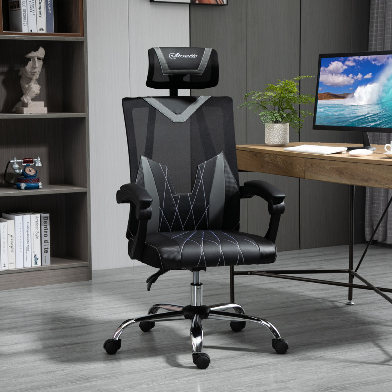 Vinsetto Office Chair Ergonomic Desk Chair with Rotate Headrest, Lumbar ...