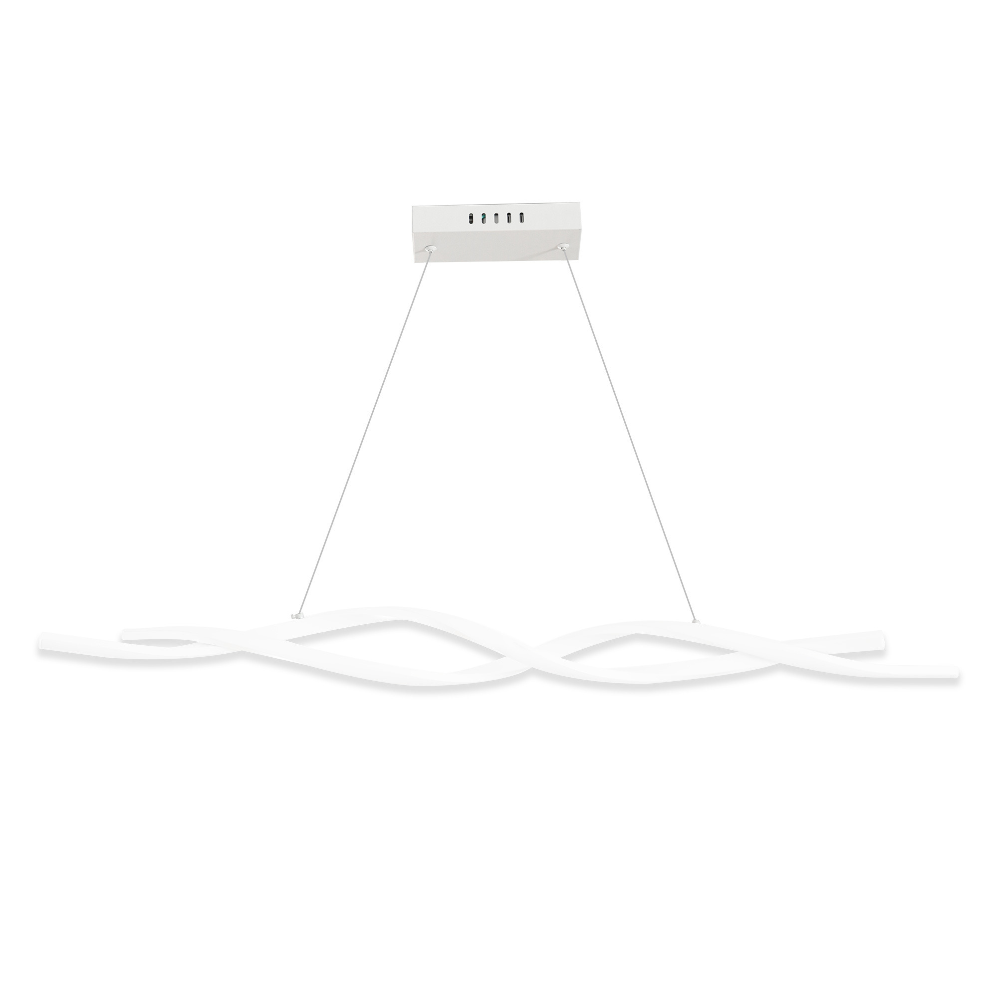 HOMCOM Modern Wave-Shape LED Pendant Light with Adjustable Hanging ...