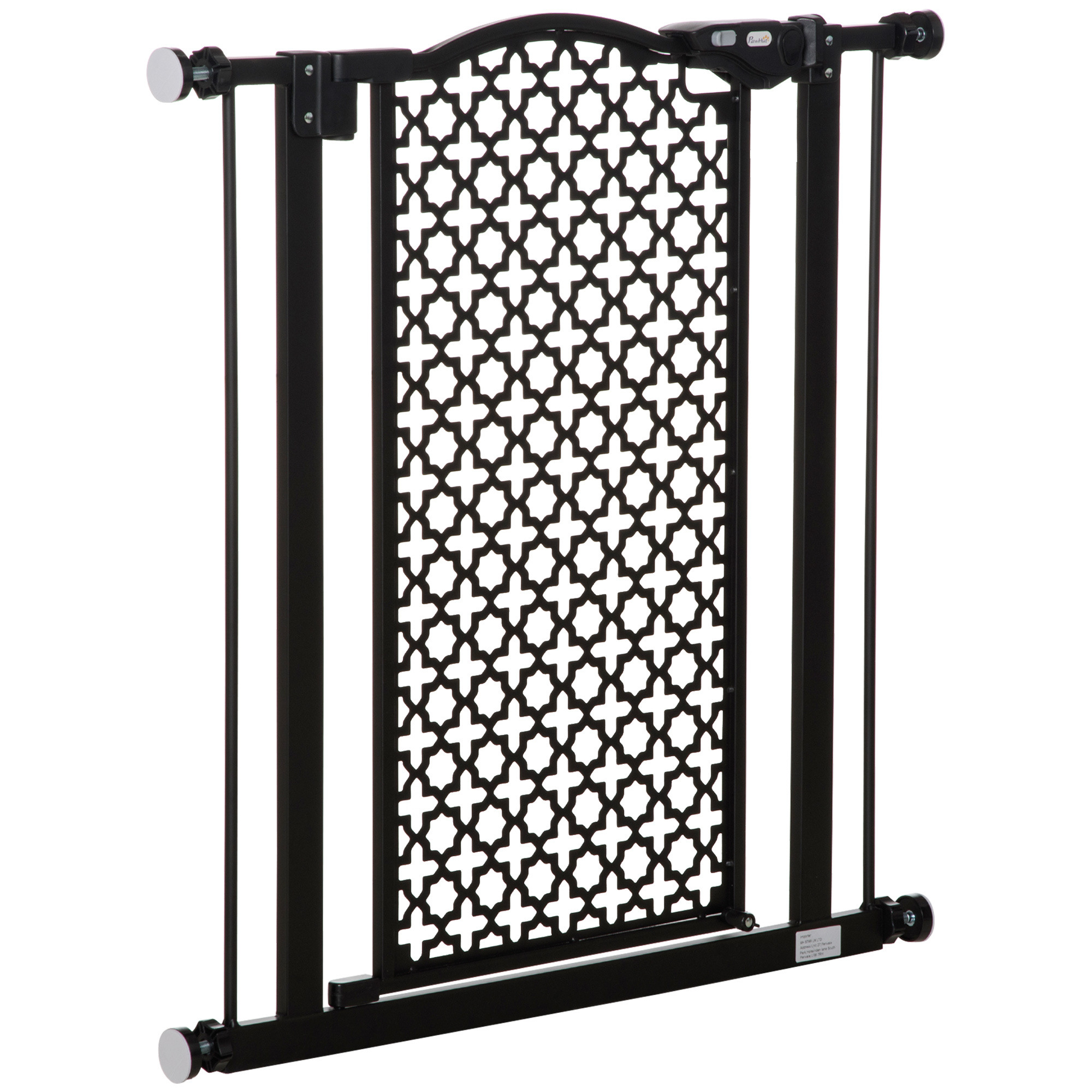 PawHut 74-80 cm Pet Safety Gate Barrier Stair Pressure Fit with Auto ...
