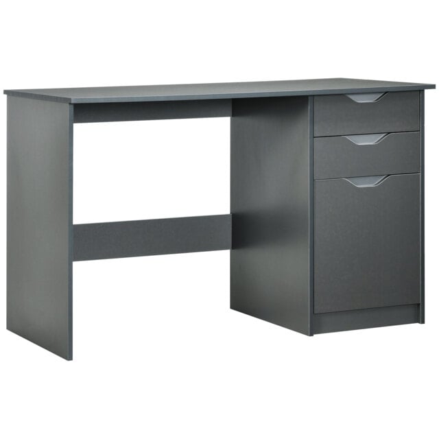 HOMCOM High Gloss Computer Desk with Drawers, Modern Writing ...
