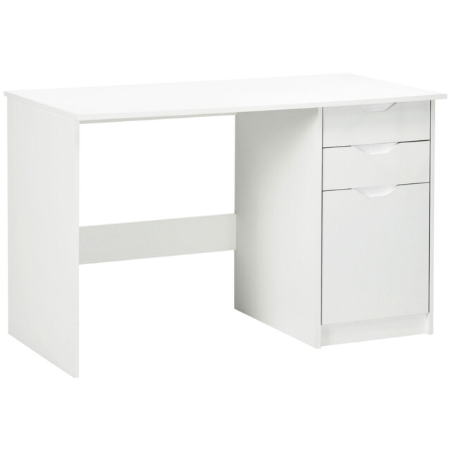 HOMCOM High Gloss Computer Desk with Drawers, Modern Writing ...