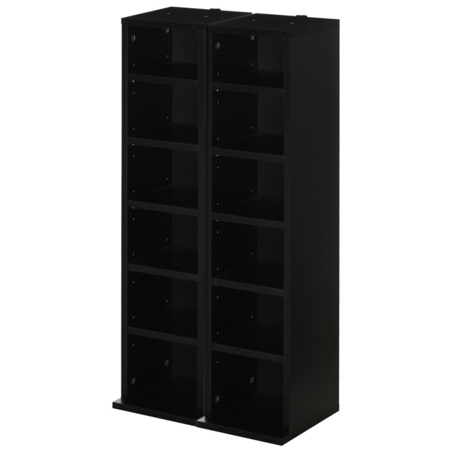 HOMCOM Media Storage Unit: 204 CD Capacity, 2 Set, Blu-Ray DVD Tower ...