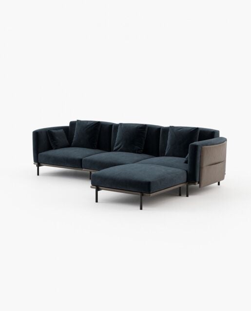 Laskasas FOSTER armless module Sofa Vienna Deep Blue by Araco ...