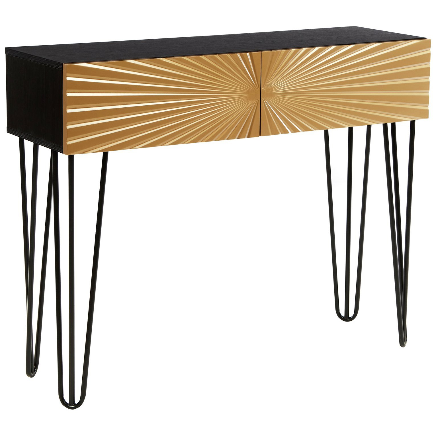 Lloyd Pascal Radiance 2 Drawer Console Table - Black & Gold by Argos ...