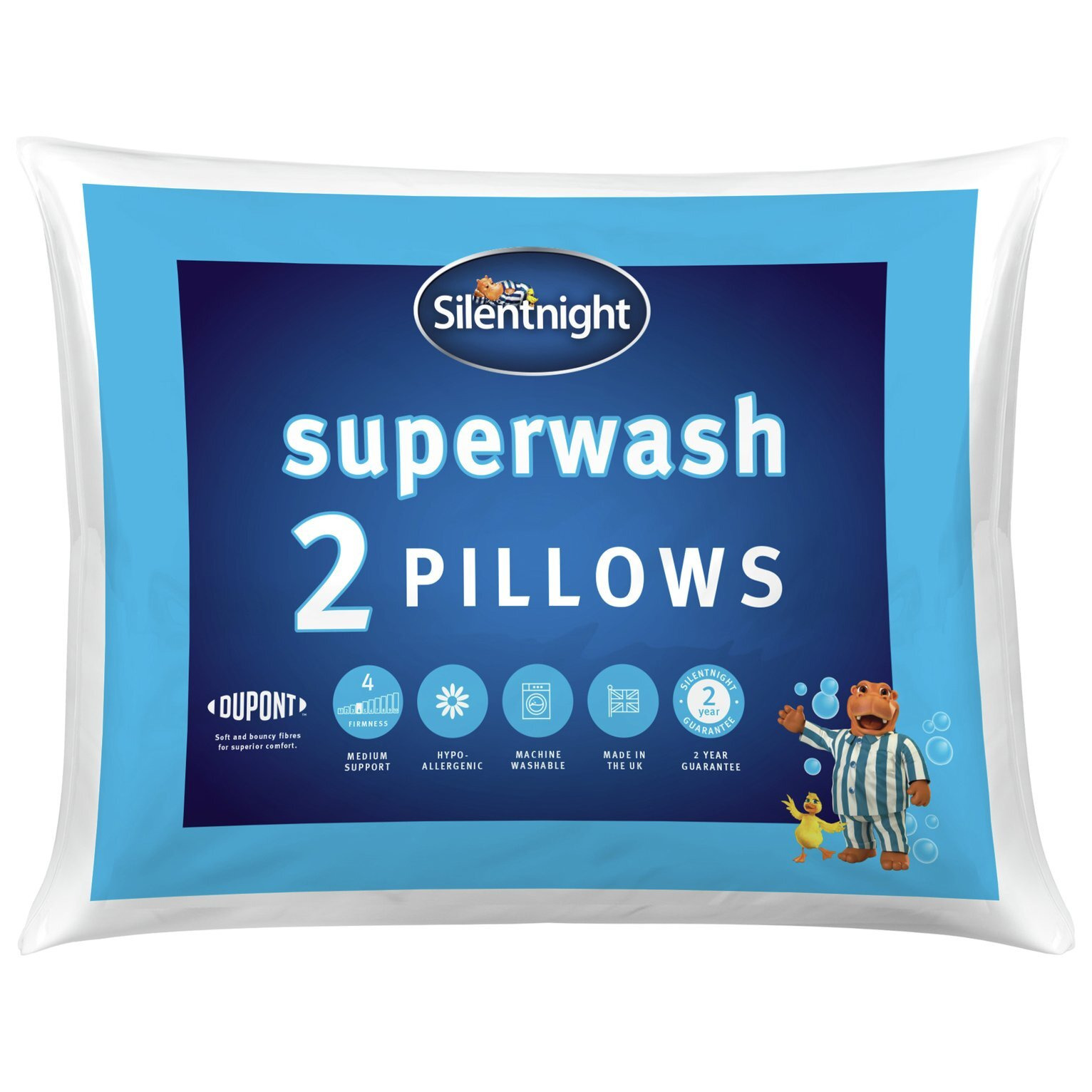 Silentnight Superwash Medium Firm Pillows - 2 Pack by Argos | ufurnish.com
