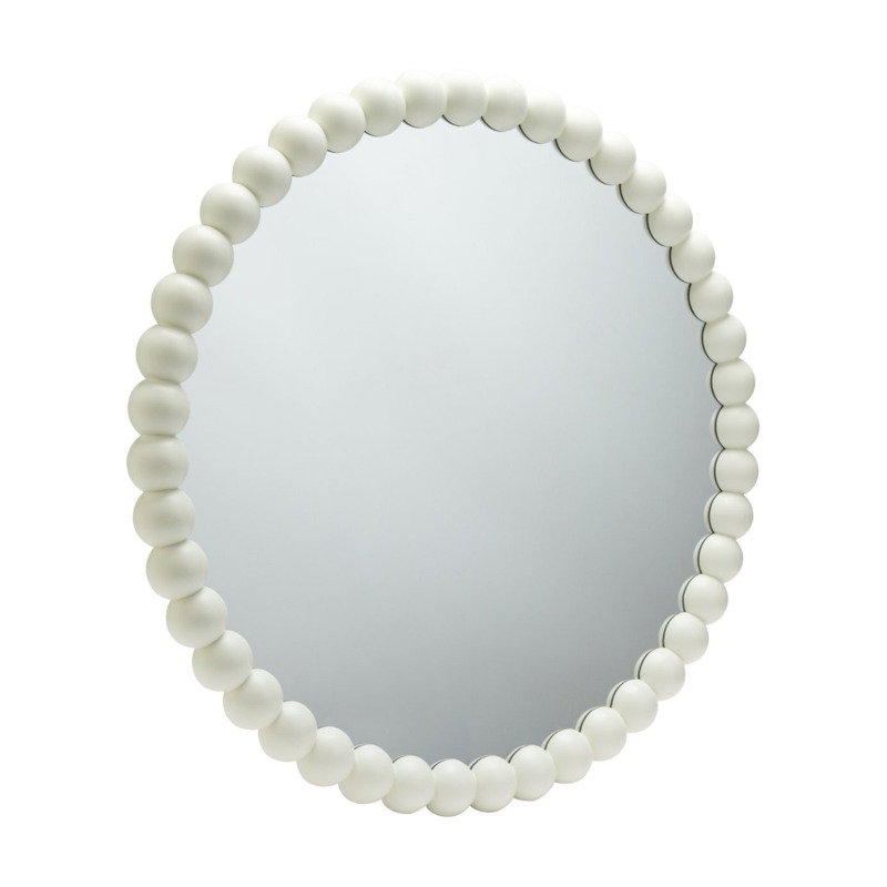 Habitat Beaded Round Wall Mirror - White - 70x70cm by Argos | ufurnish.com