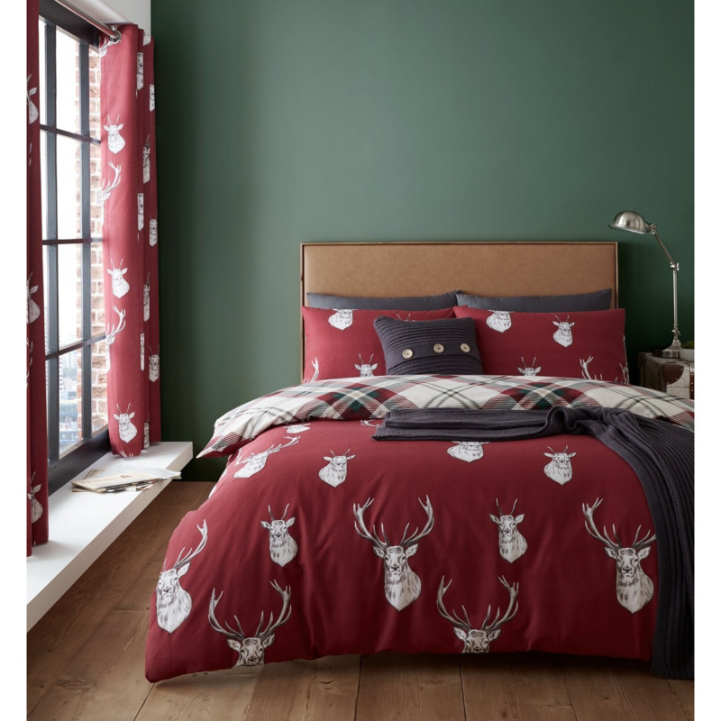 Catherine Lansfield Red Stag Christmas Bedding Set - Single by Argos ...