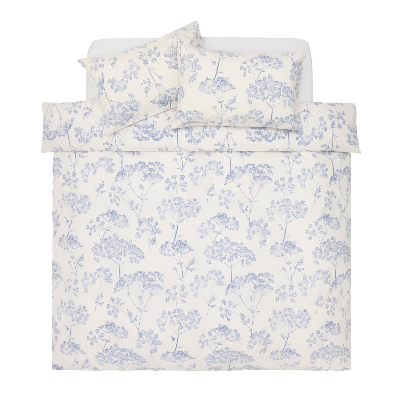 Argos Home Cow Parsley Blue & White Bedding Set - King size by Argos ...