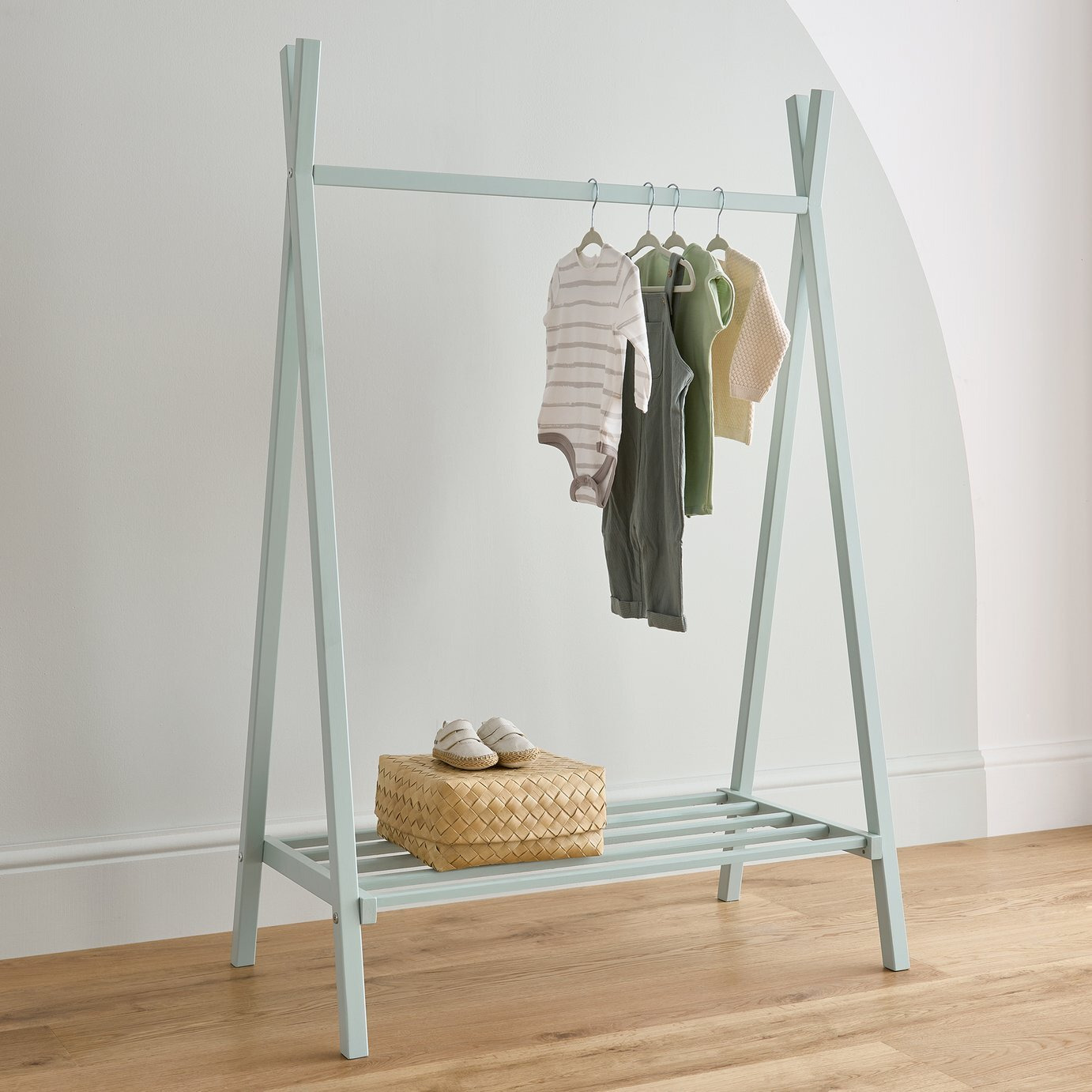 Cuddleco Nola Clothes Rail - Sage by Argos | ufurnish.com