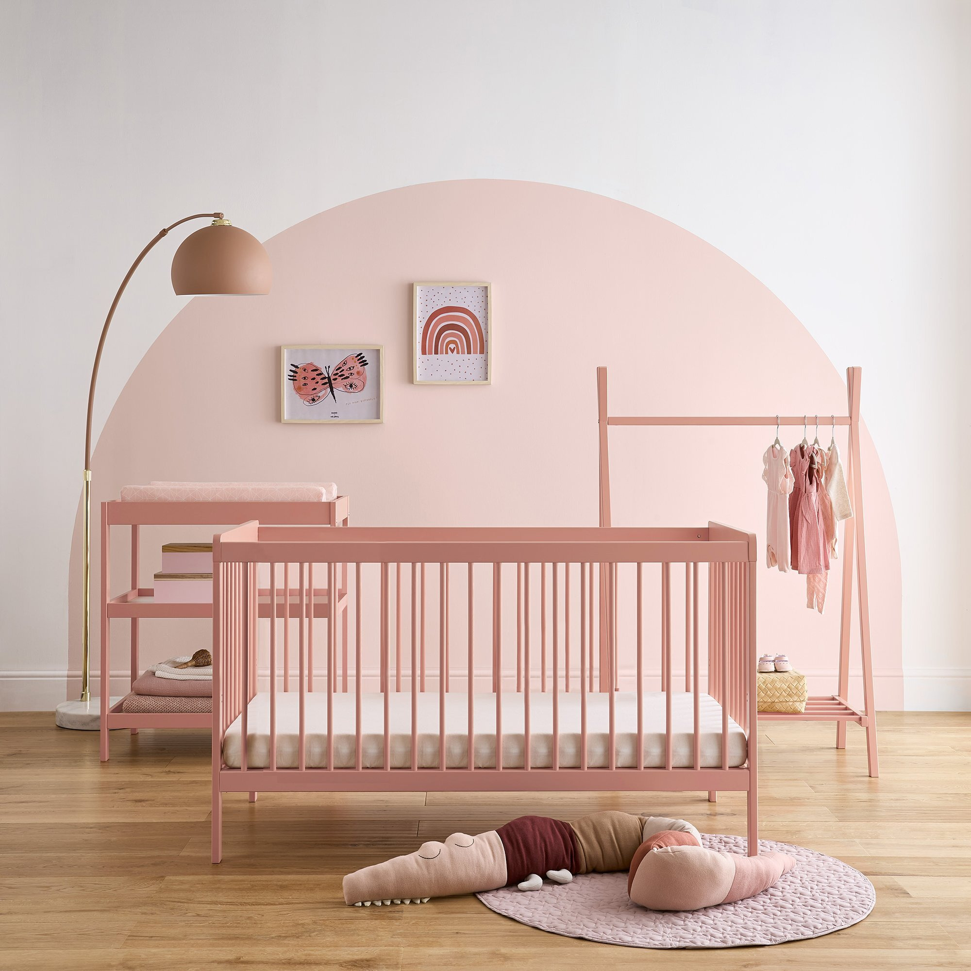Cuddleco Nola 3 Piece Nursery Furniture Set - Pink by Argos | ufurnish.com