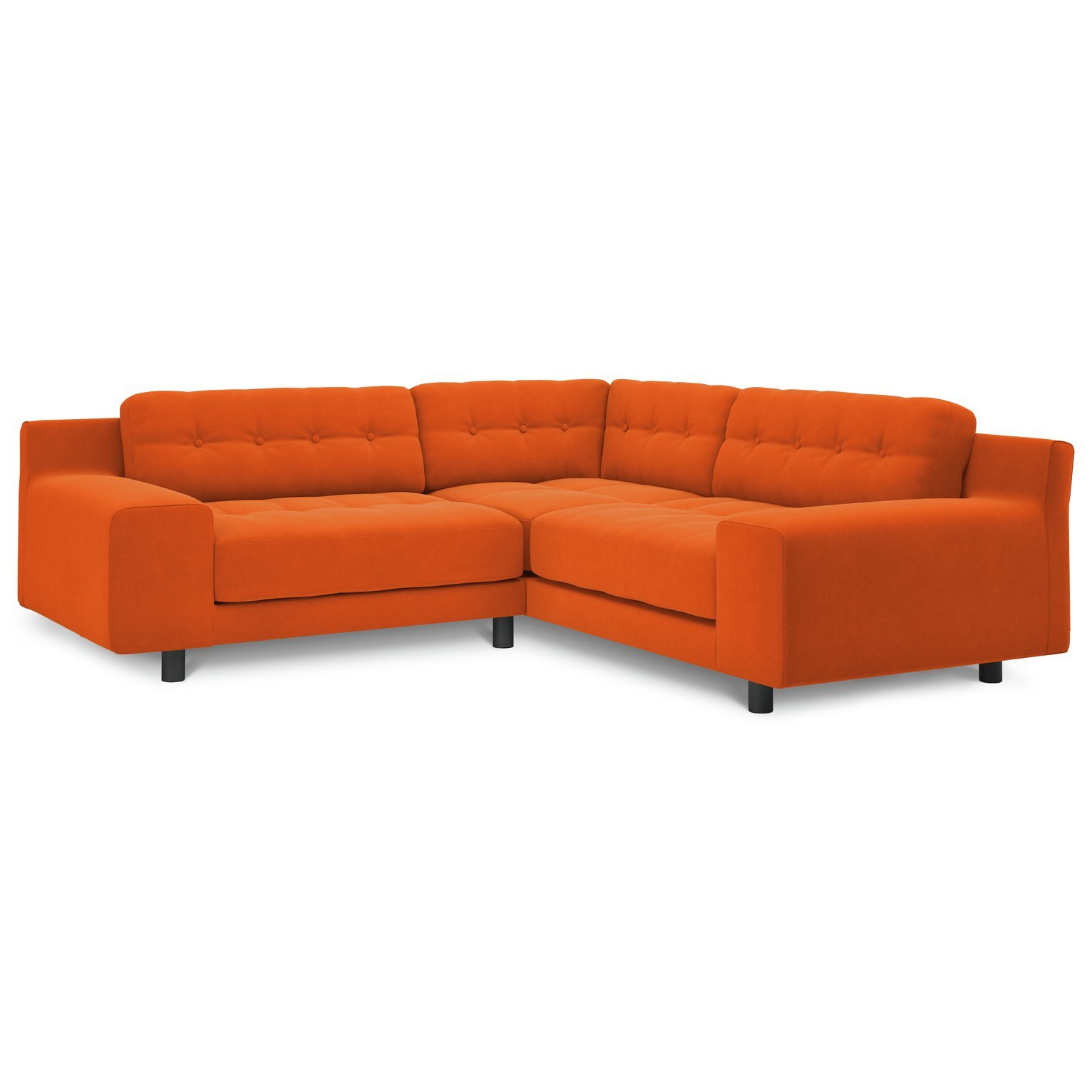 Habitat Hendricks Velvet Left Hand Corner Sofa - Orange by Argos | ufurnish.com
