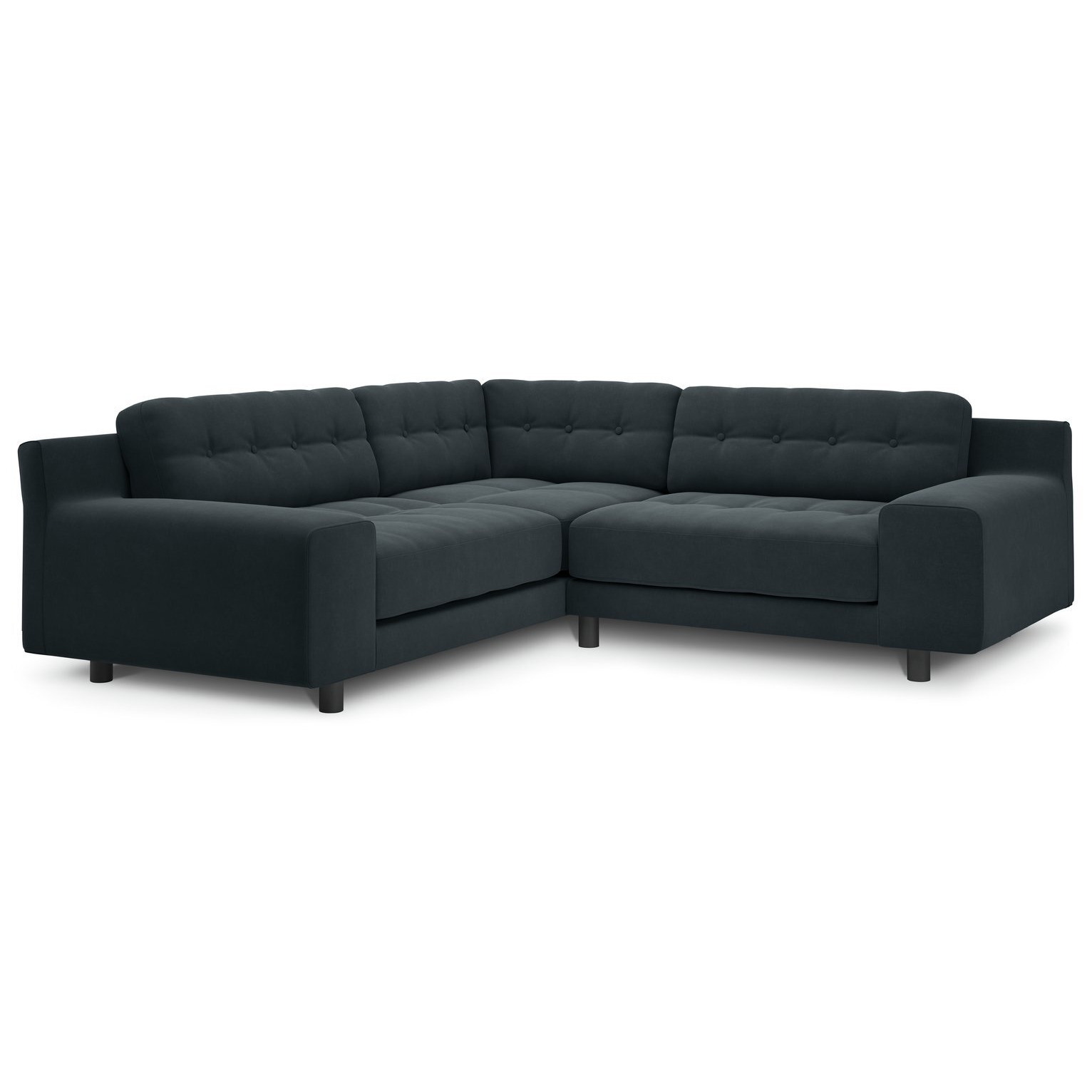 Habitat Hendricks Velvet Right Hand Corner Sofa - Charcoal by Argos | ufurnish.com
